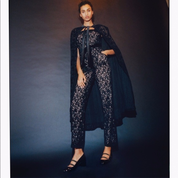 Maje | Jackets & Coats | Beautiful Maje Black Velvet Lace Flock Cape ...